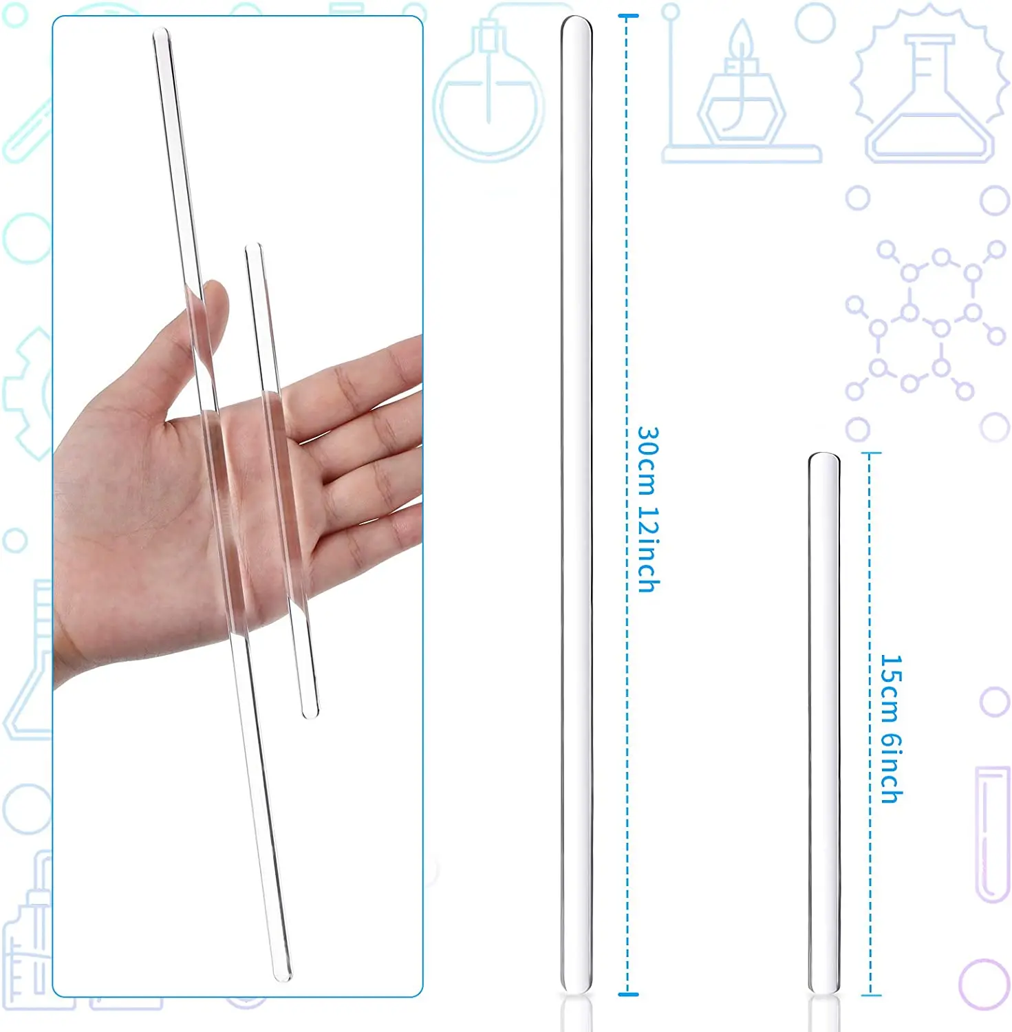 Laboratory Mixing Borosilicate Glass Stirring Stick Stirrer Rod