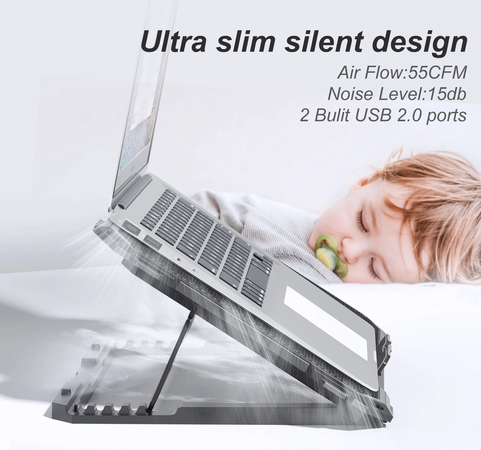 Ice Coorel Portable USB Five-Fan Laptop Cooling Pad & Notebook Cooler ...