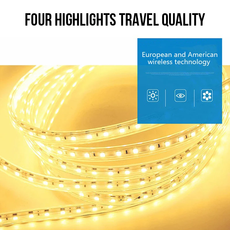 Manual Button Changeable Pure Copper Wire RGB 100M AC 220V 5050 SMD Led ...