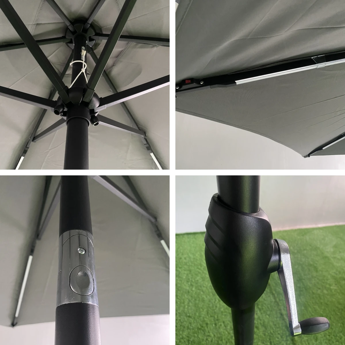 Garden Outdoor Umbrella Patio Stainless Steel Outdoor Sun Led Light ...