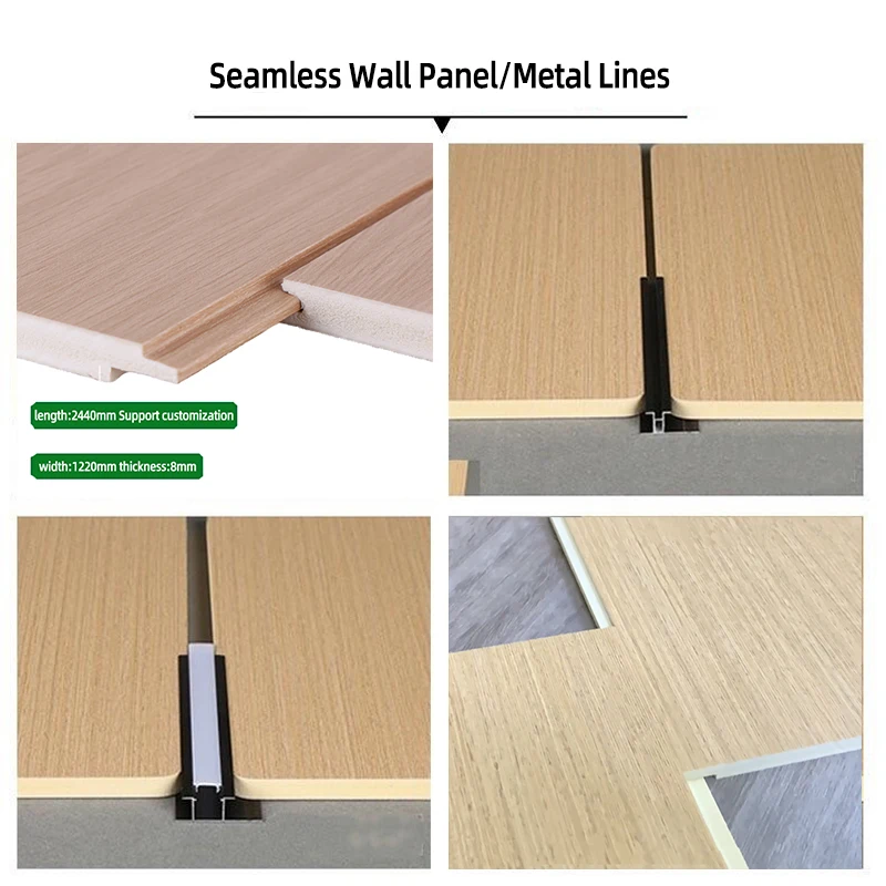 8mm Solid Wall Board Wood Grain Veneer Panel Interior Decor
