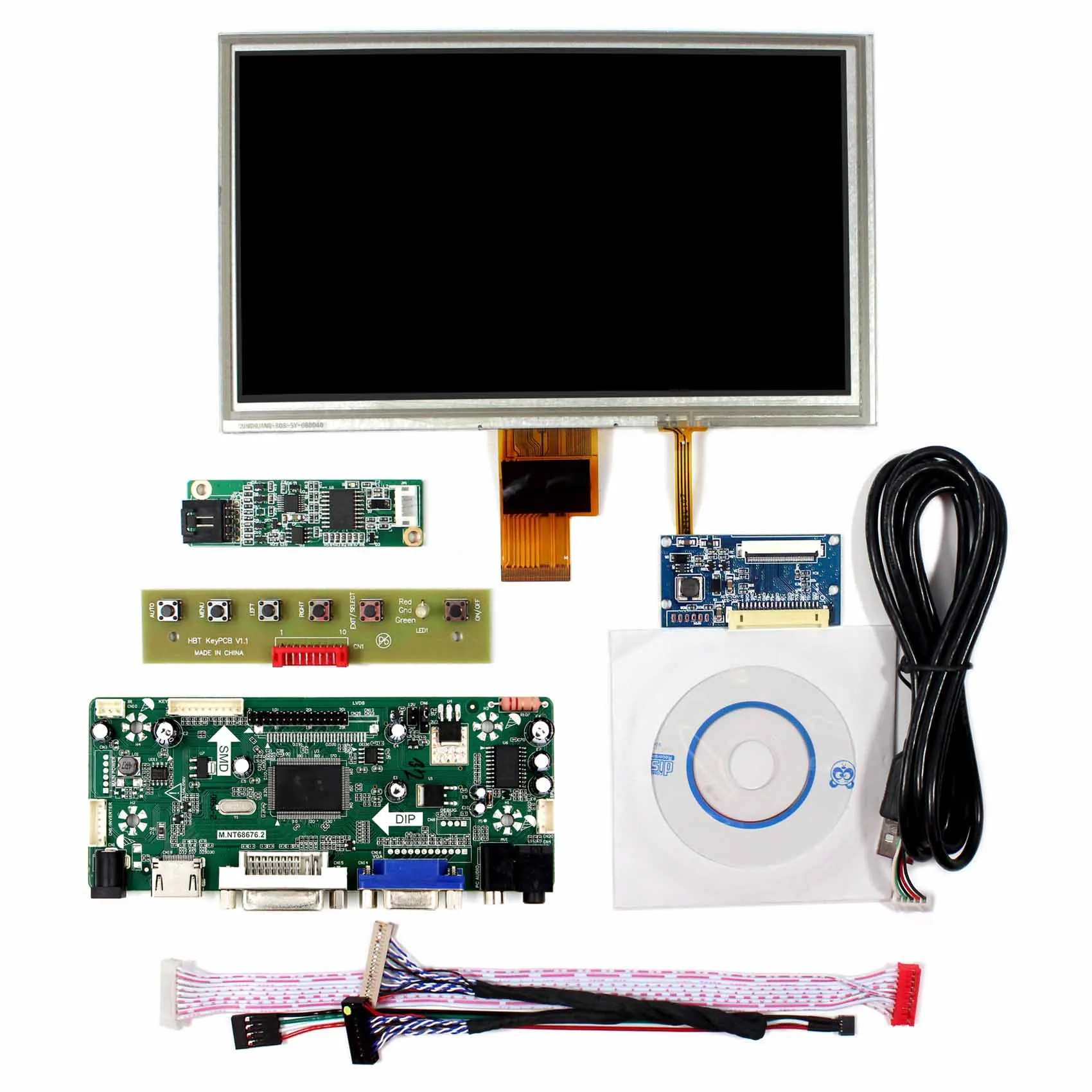 Tcon Board Lcd Controller Board 40 Pin With Touch Screen 1024x600 4 ...