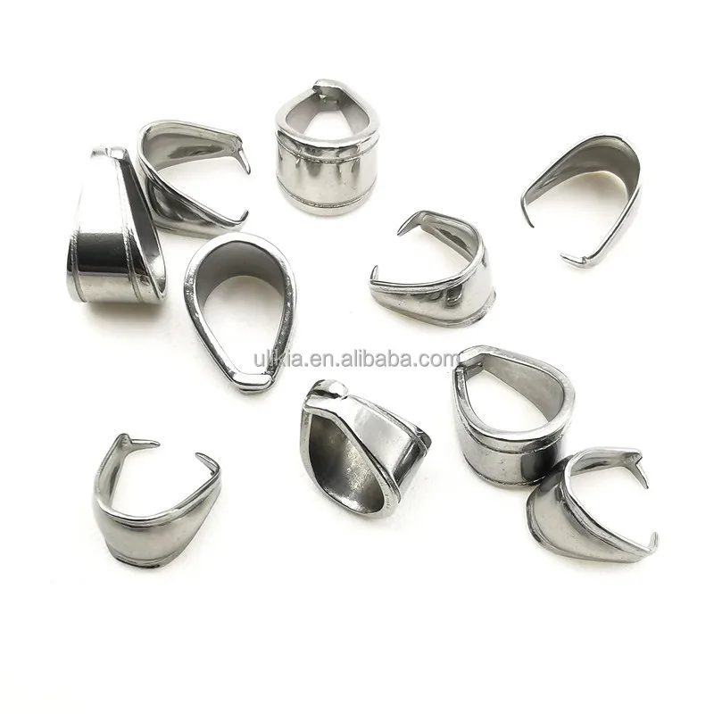 304 Stainless Steel Pinch Clip Clasp Bail Finish Necklace Pendant ...