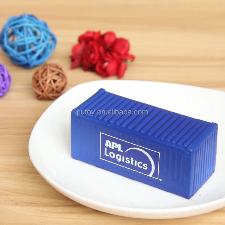 Custom Logo Shipping Container Shape Pu Foam Stress Reliever Ball For ...