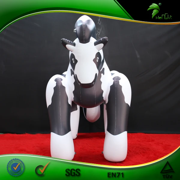 Life Size Inflatable Cartoon Black Horse Custom Giant Cartoon Adult ...