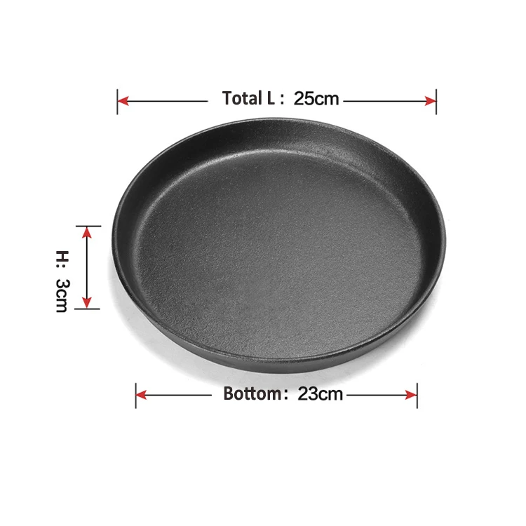 Restaurant Use Bbq Griddle Plate With Wooden Base Iron Oval Sizzling ...