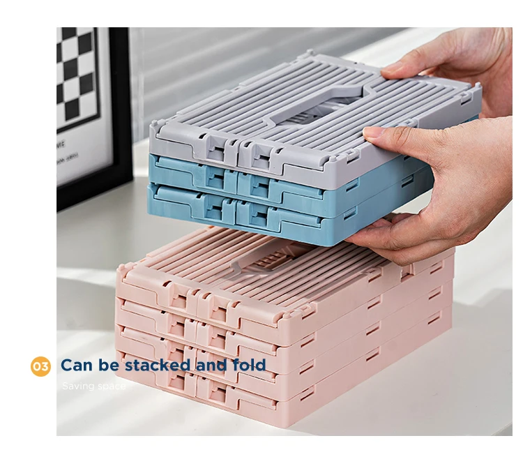 Custom Collapsible Storage Basket Folding Plastic Storage Basket ...