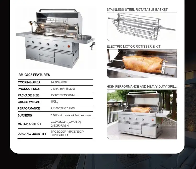Outdoor Kitchen - Durable 304 Stainless Steel BBQ Grill