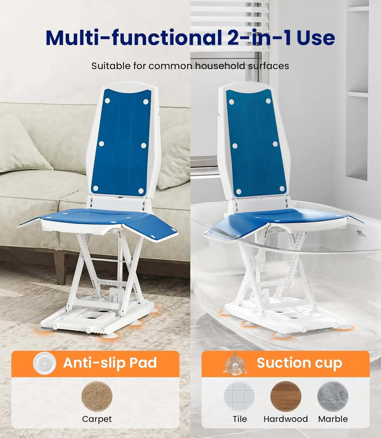 Medical Shower Chair With Tilting Function IP68 Waterproof ...
