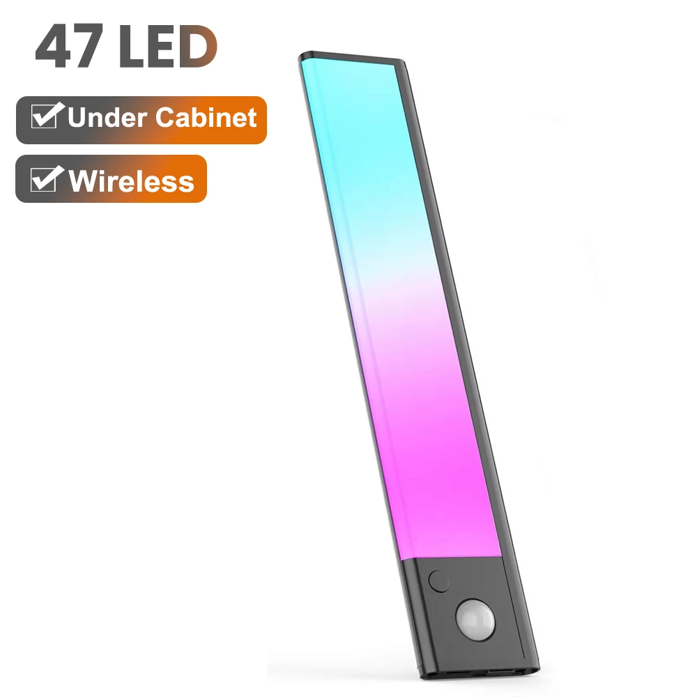 Rgb Under Cabinet Lights Wireless Rechargeable Motion Sensor Light ...
