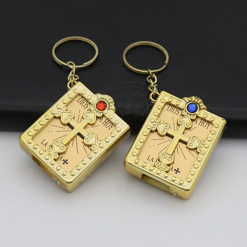 Catholic Christ Holy Bible Keychain Cross Inner Mini Bible Book Key ...