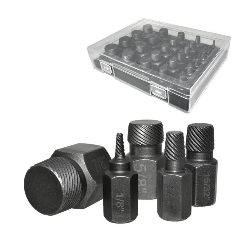 25pcs HSS Hexagonal Handle Screw Extractor Broken Screw Remove Tool Set ...