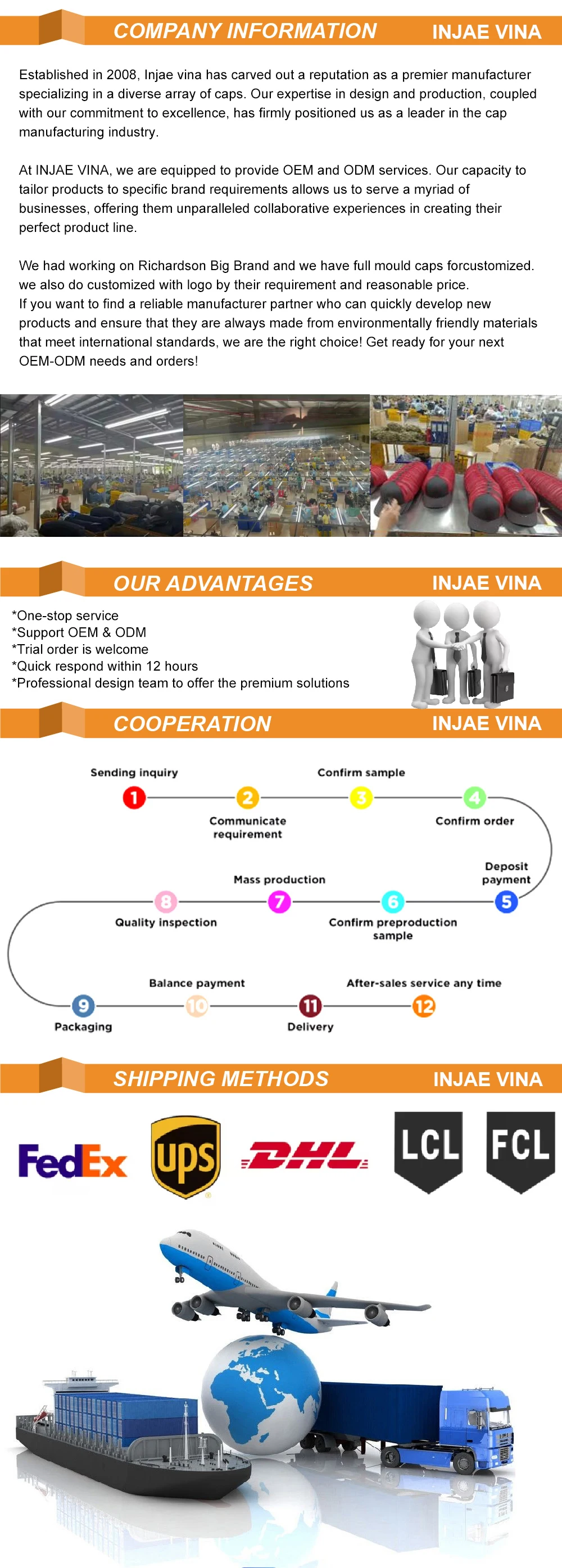 Injae vina Custom PVC patch Logo Sports Snapback Hat 5 Panel Cotton ...