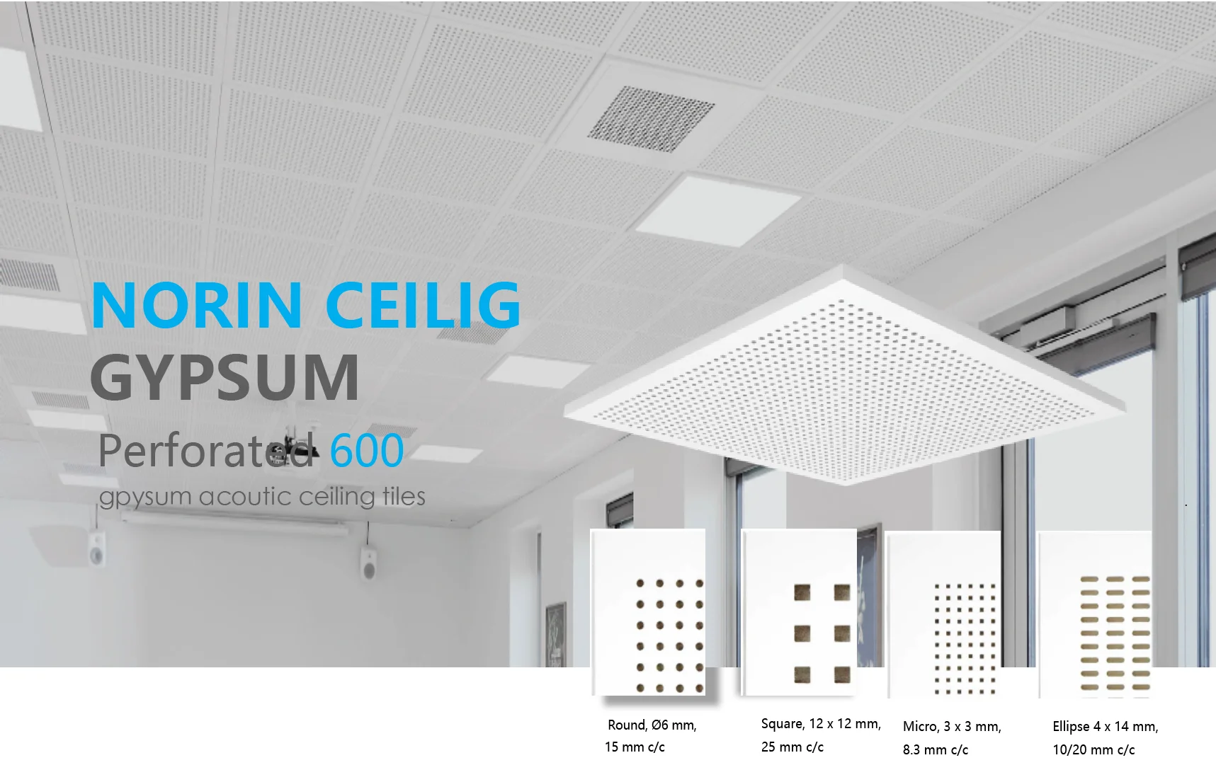 Modern Style Acoustic PVC Perforated Ceiling Tiles Square Grid Hanging ...
