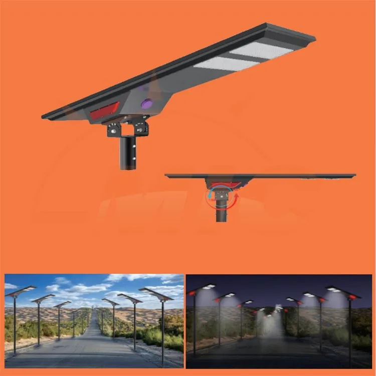 Mic Aluminum Solar Led Street Light With 4g Cctv 1080p Lifepo4 Battery ...