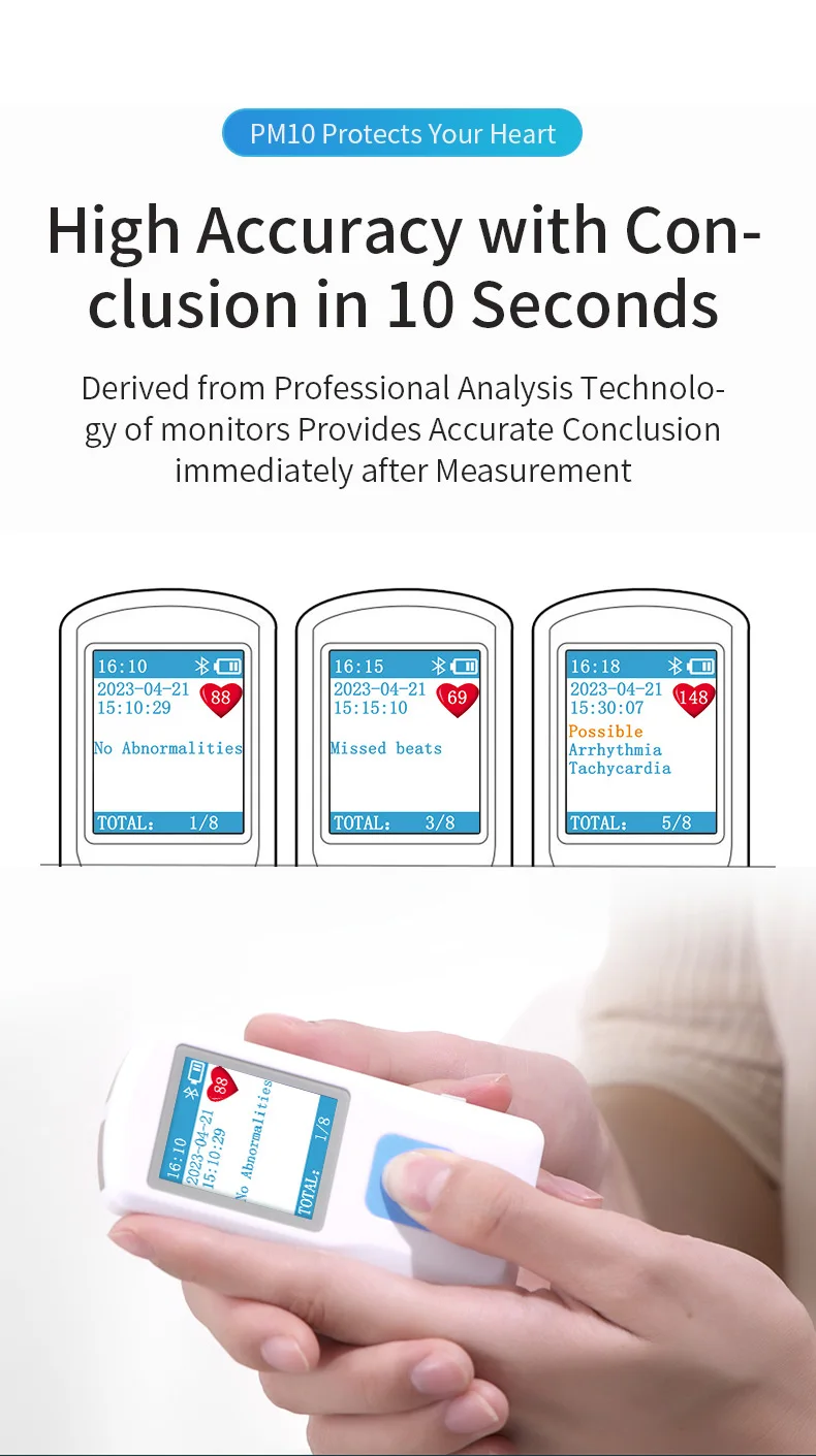 CONTEC PM10 Portable Heart Monitor - Telemetrie EKG System
