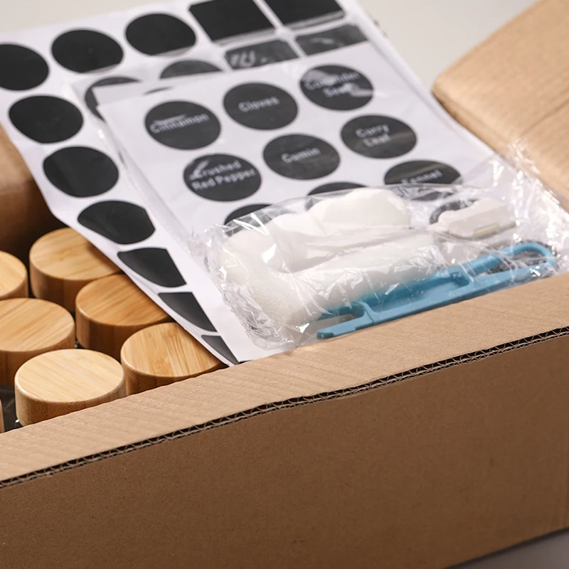 4oz 120ml Clear Square Glass Spice Jar With Wooden Lid For Salt Pepper ...