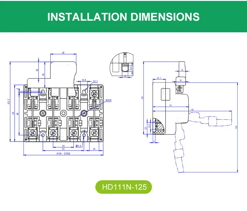 Knife Switch for PV Grid Connected Box HD11N 200A 690V