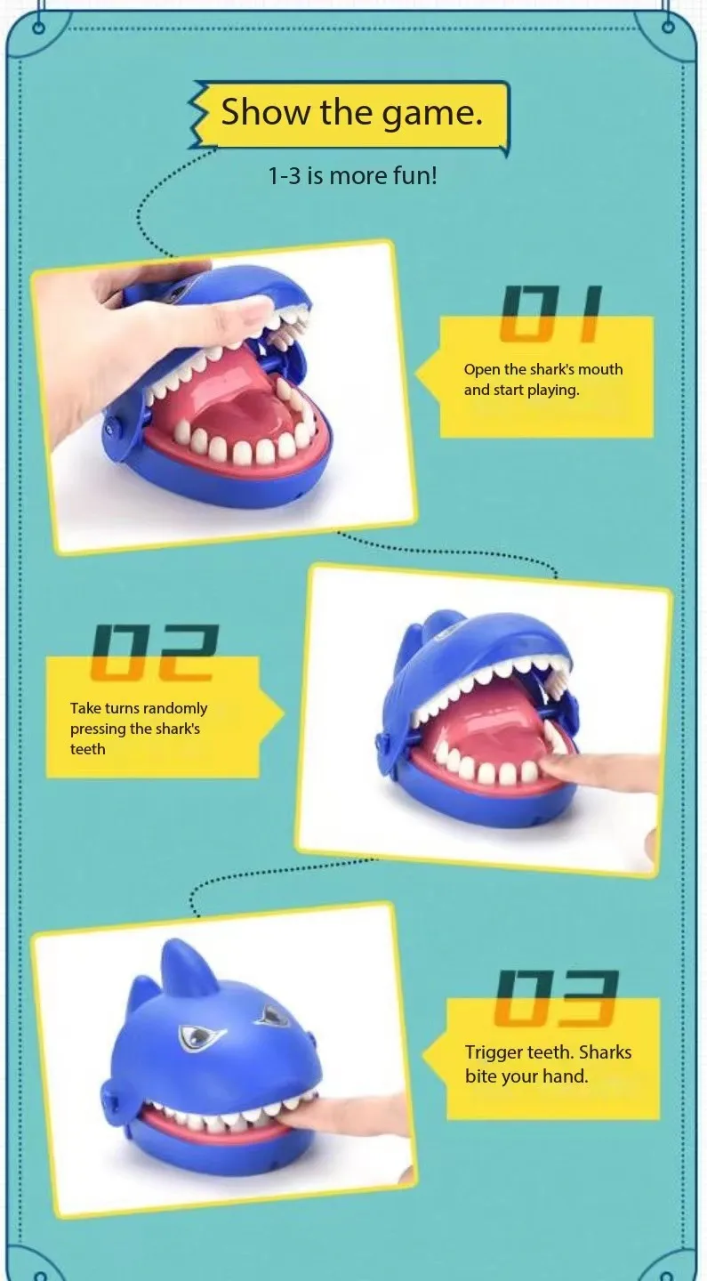 Children Large Crocodile Shark Mouth Dentist Bite Finger Game Novelty ...