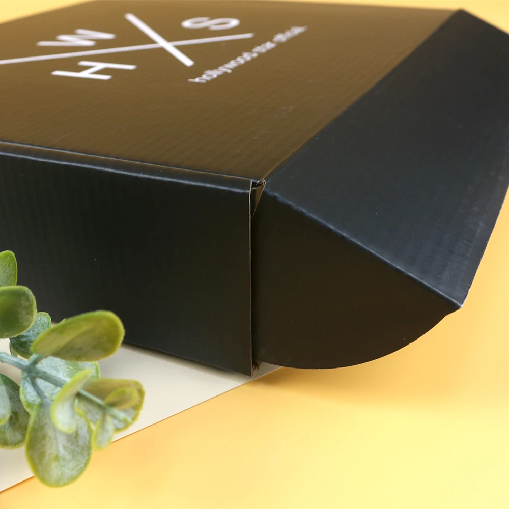 Custom Folding Mailer Box Corrugated Cardboard Matte Black Shipping ...
