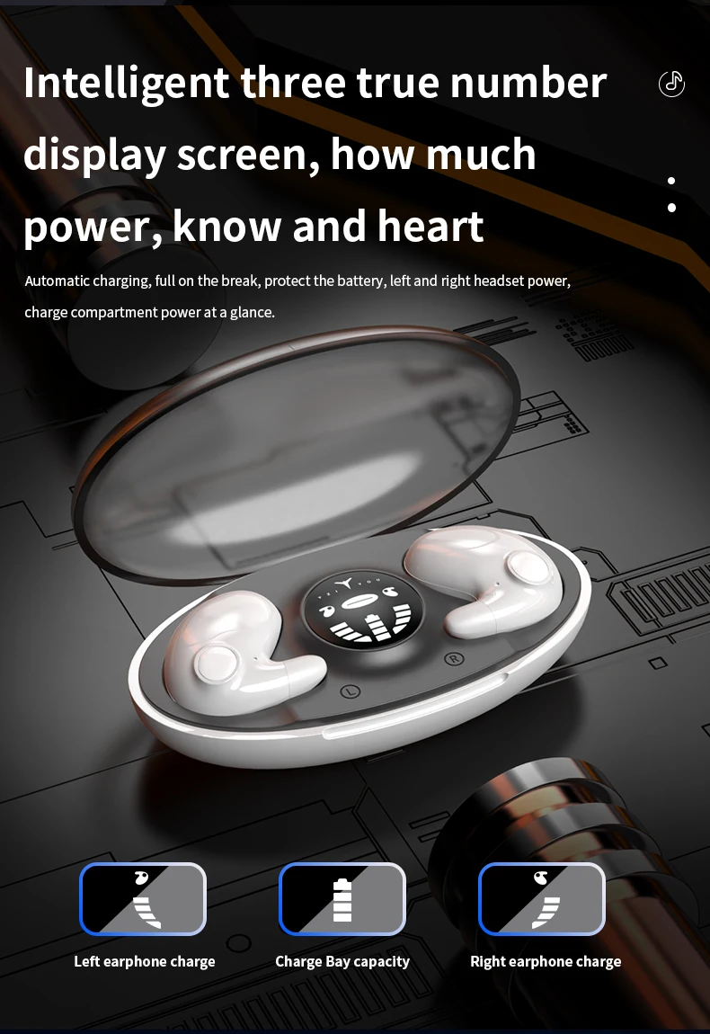 Md538 Invisible Sleep Wireless Earphones Tws Bluetooth 5.3 Headphone ...