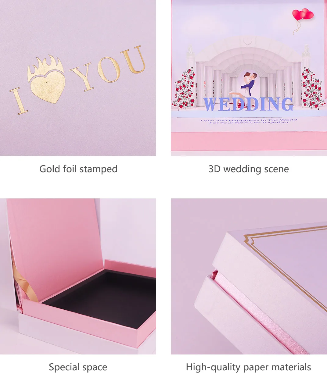 WINPSHENG Custom Design Luxury 3d Pop up Song Music Wedding Boxes Scene ...