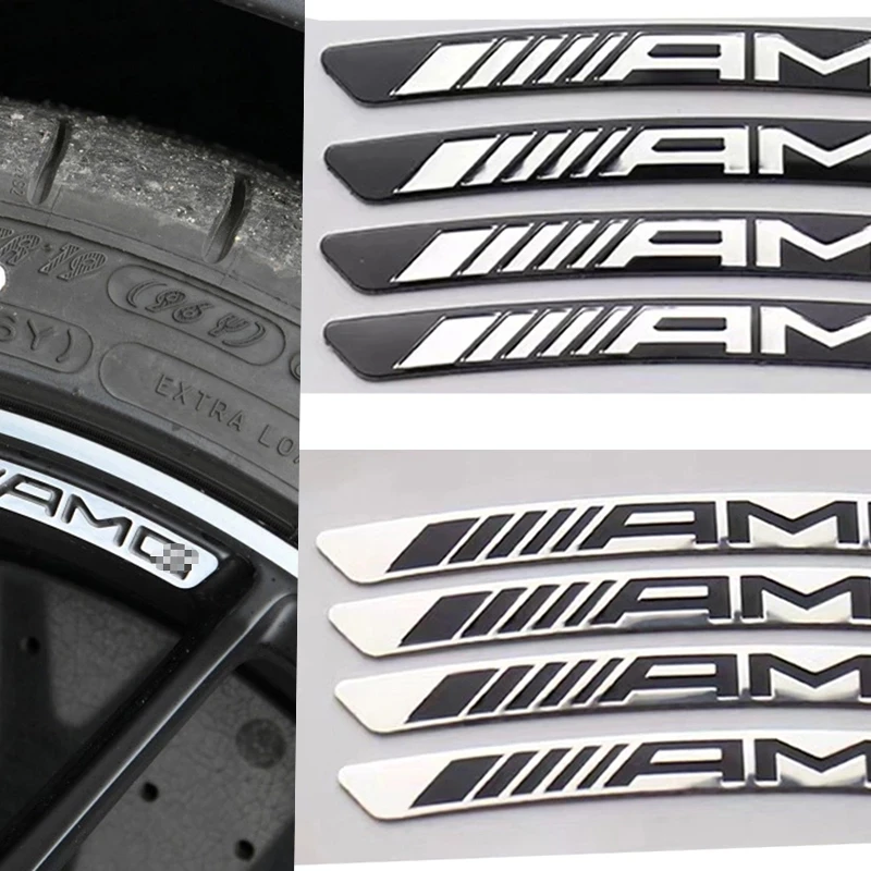 3d Logo Car Badge Wheel Rim Emblem Stickers For Mercedes Amg W212 W213 ...