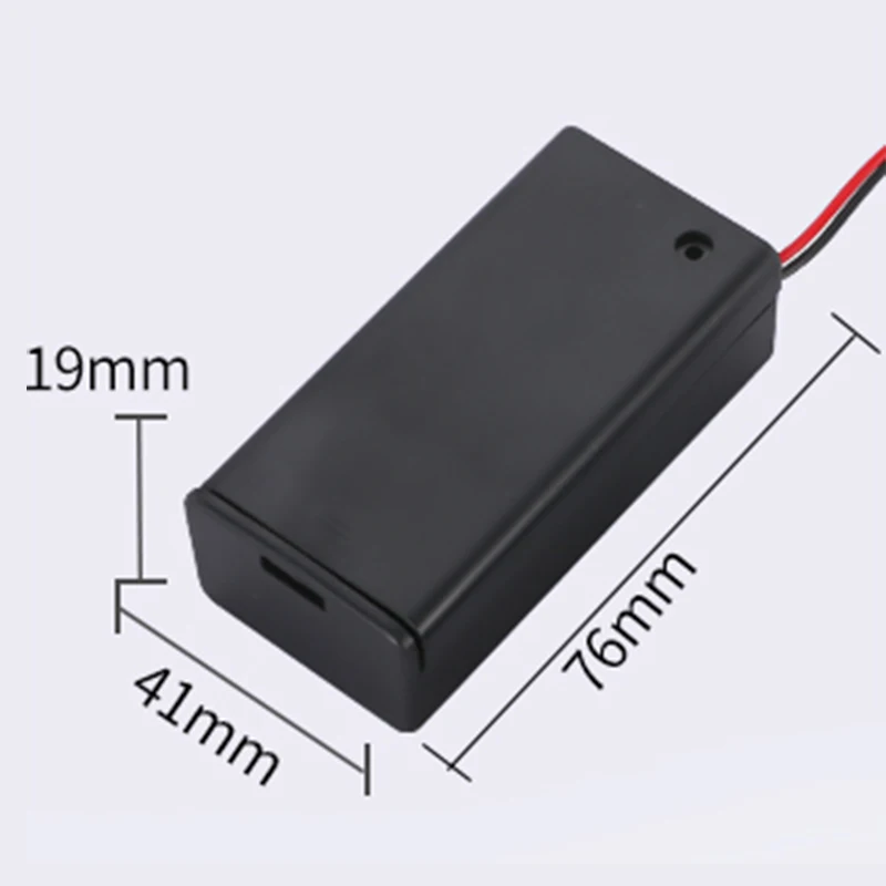 9V Battery Holder With Cover and Switch With Black and Red Wire Battery ...
