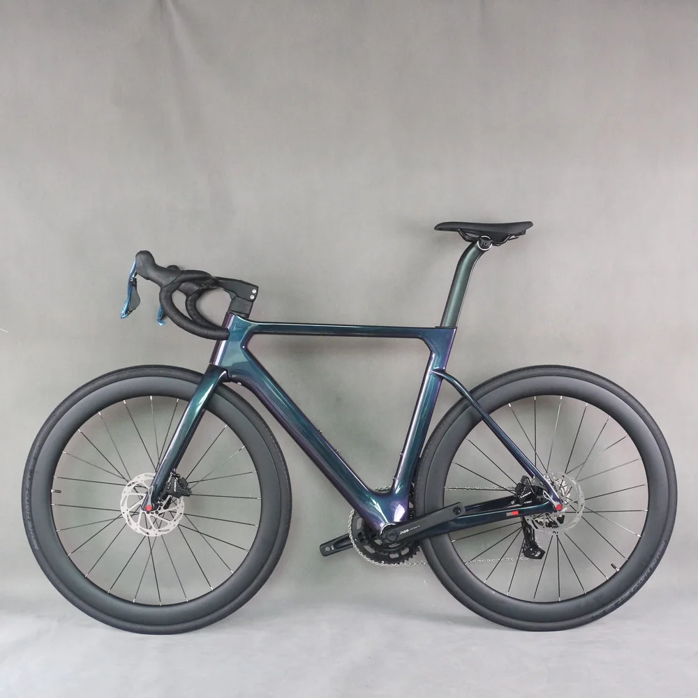 Chameleon Paint 24 Speed Disc Brake Road Bike TT-X42 with Carbon Wheels ...