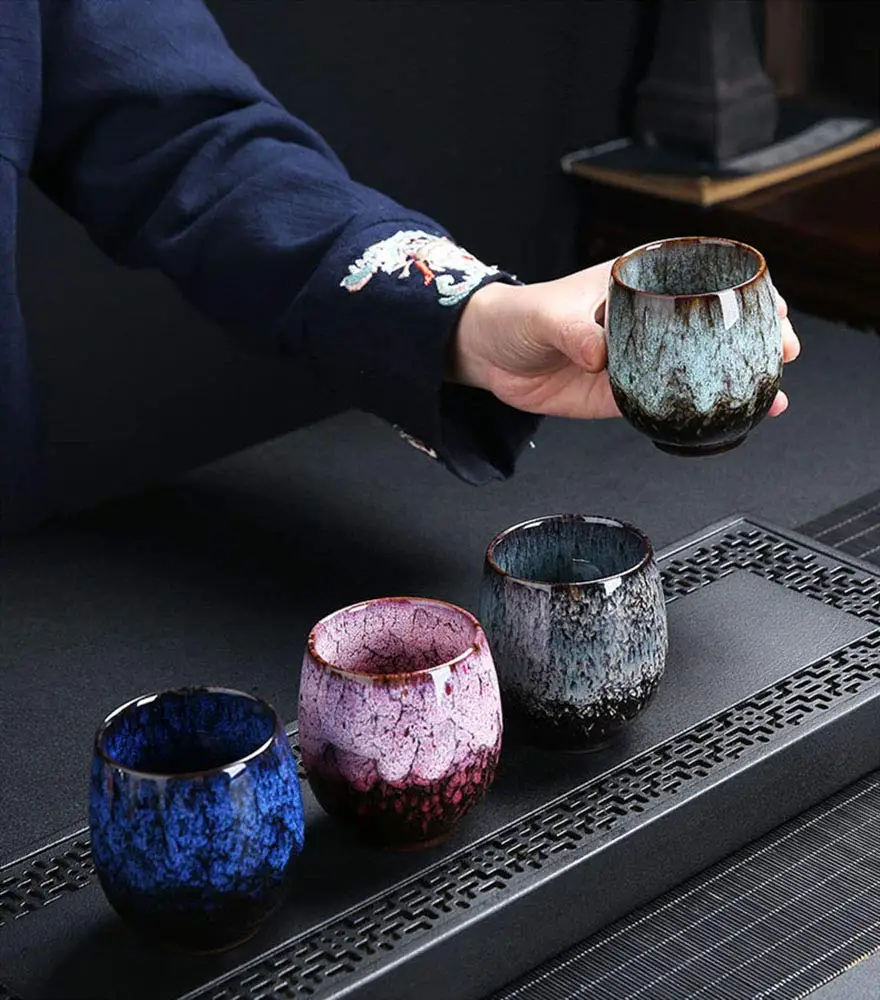 High Quality Custom logo Professional Colored Glaze 220cc Cappuccino ...