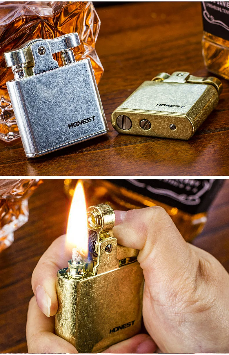 Honest Luxury Waterproof Windproof Kerosene Lighter Retro Copper ...