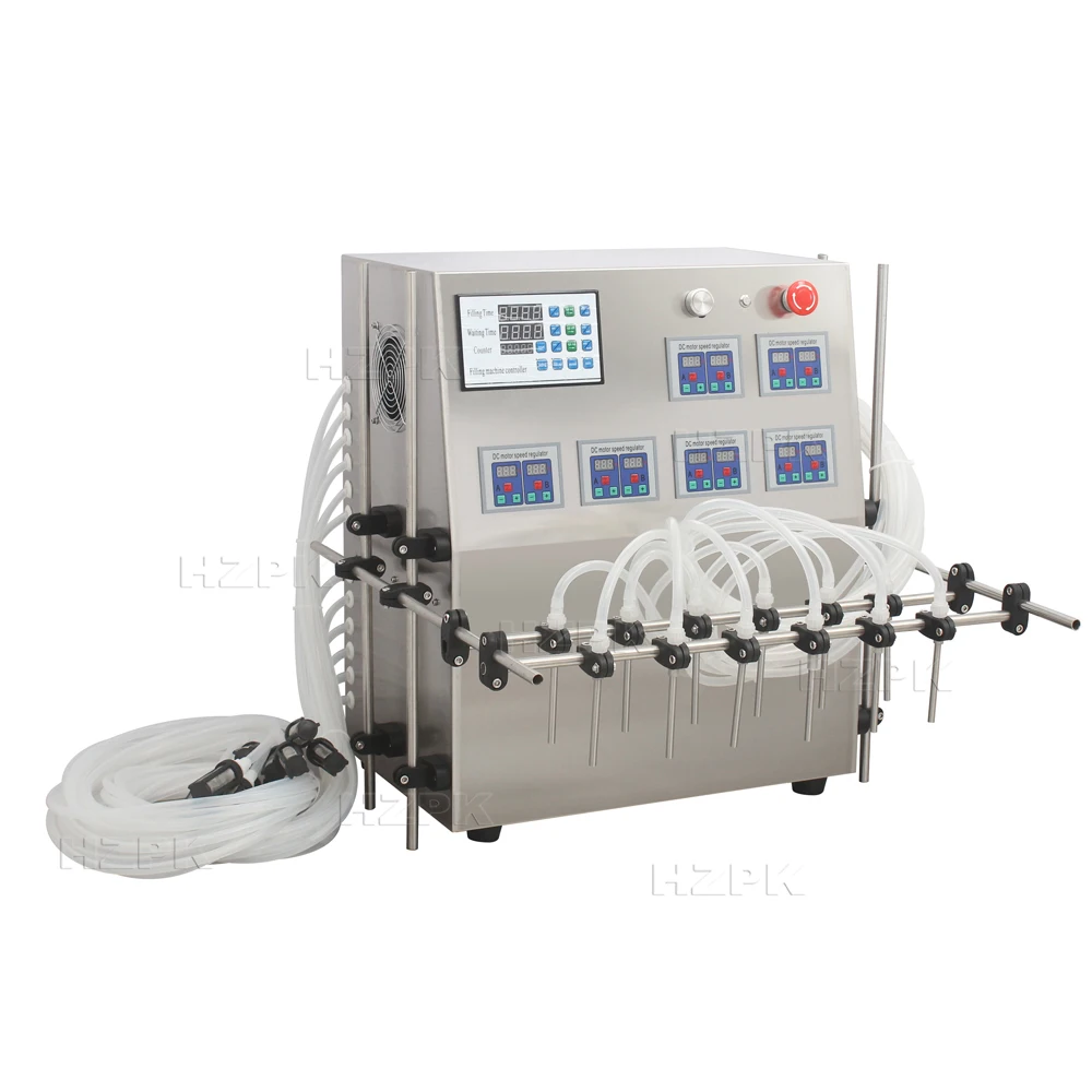 HZPK Semi Automatic Diaphragm Numerical Control 12 Head Liquid Filling ...