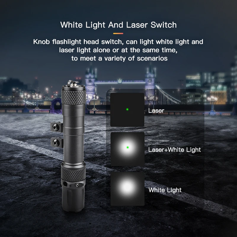 Richfire 2000lm Laser Torch Laser Tactical Flashlight Water Proof Combo ...