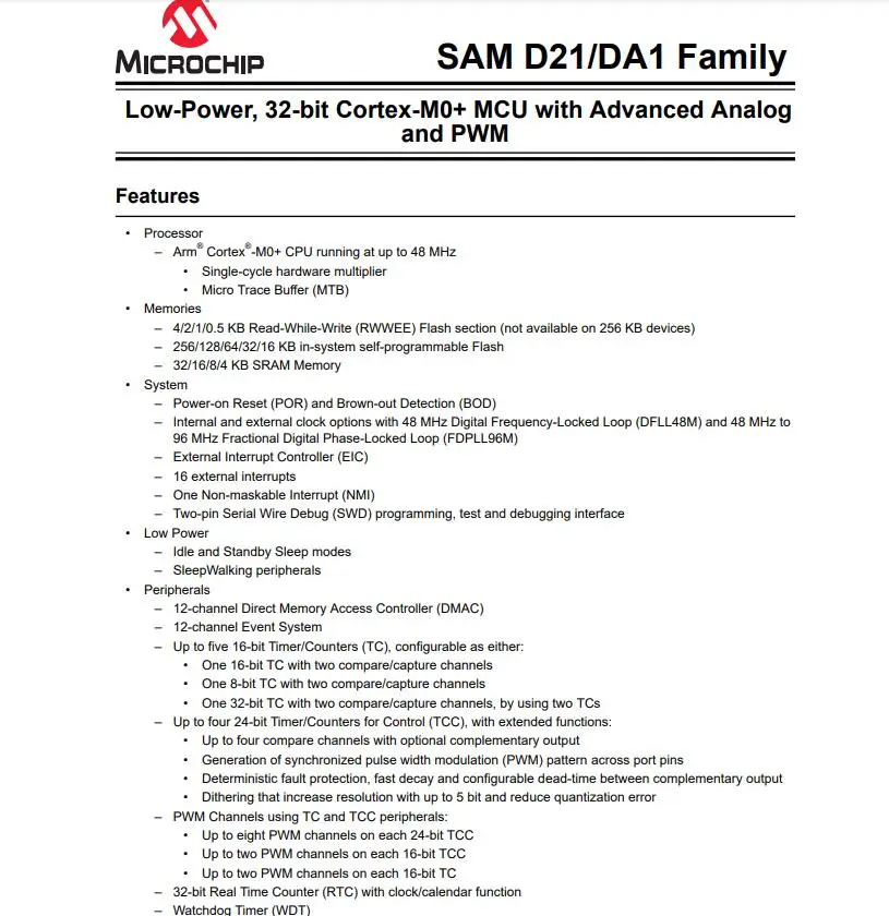 Atsamd21e18a-mu Cortex M0+ Ic Mcu 32bit 256kb Flash 32qfn Integrated Circuit Arm ...