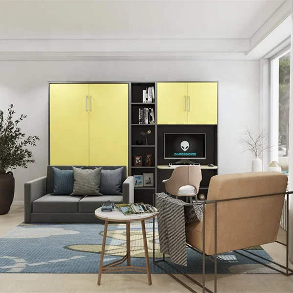 DACO Space-saving Furniture Plywood Fold Down Sofa Murphy Bed and Side ...