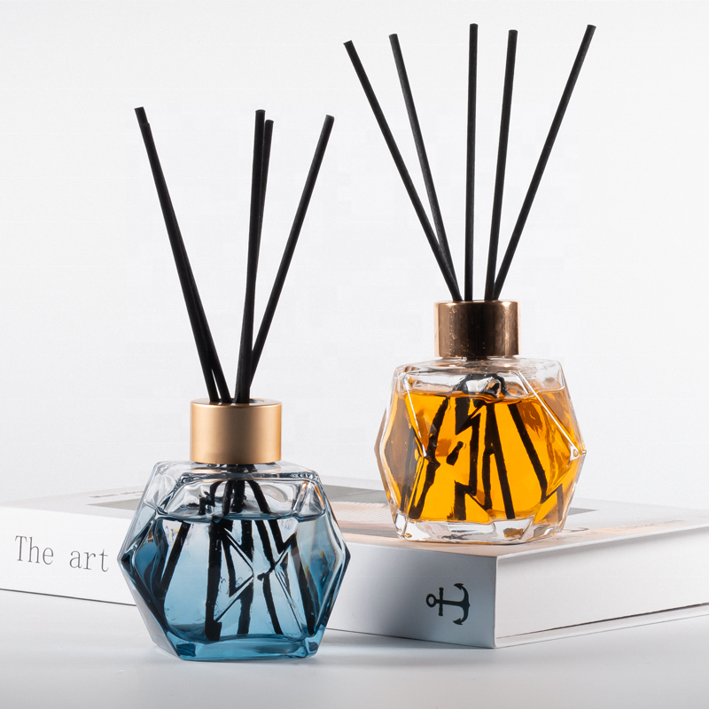 200ml Hexagon Transparent Glass Reed Diffuser Empty Bottle Home ...