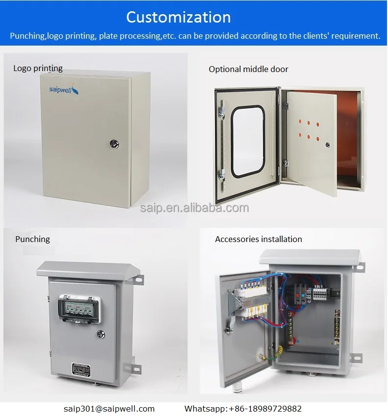 Steel Box Enclosure SAIPWELL IP65 NEMA4 Waterproof Metal Electrical ...