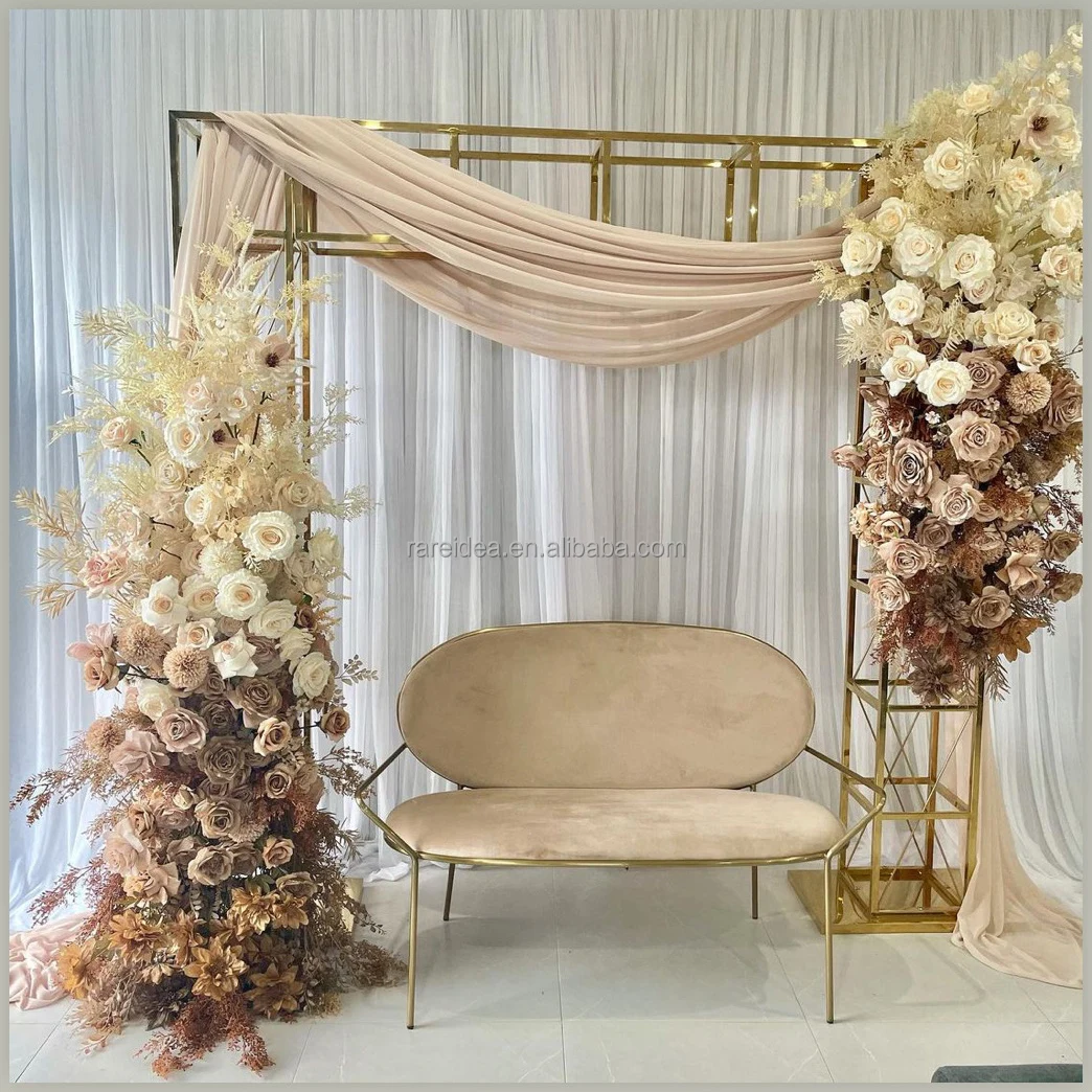 Luxury Stainless Steel Wedding Gold Metal Arch Party Stand