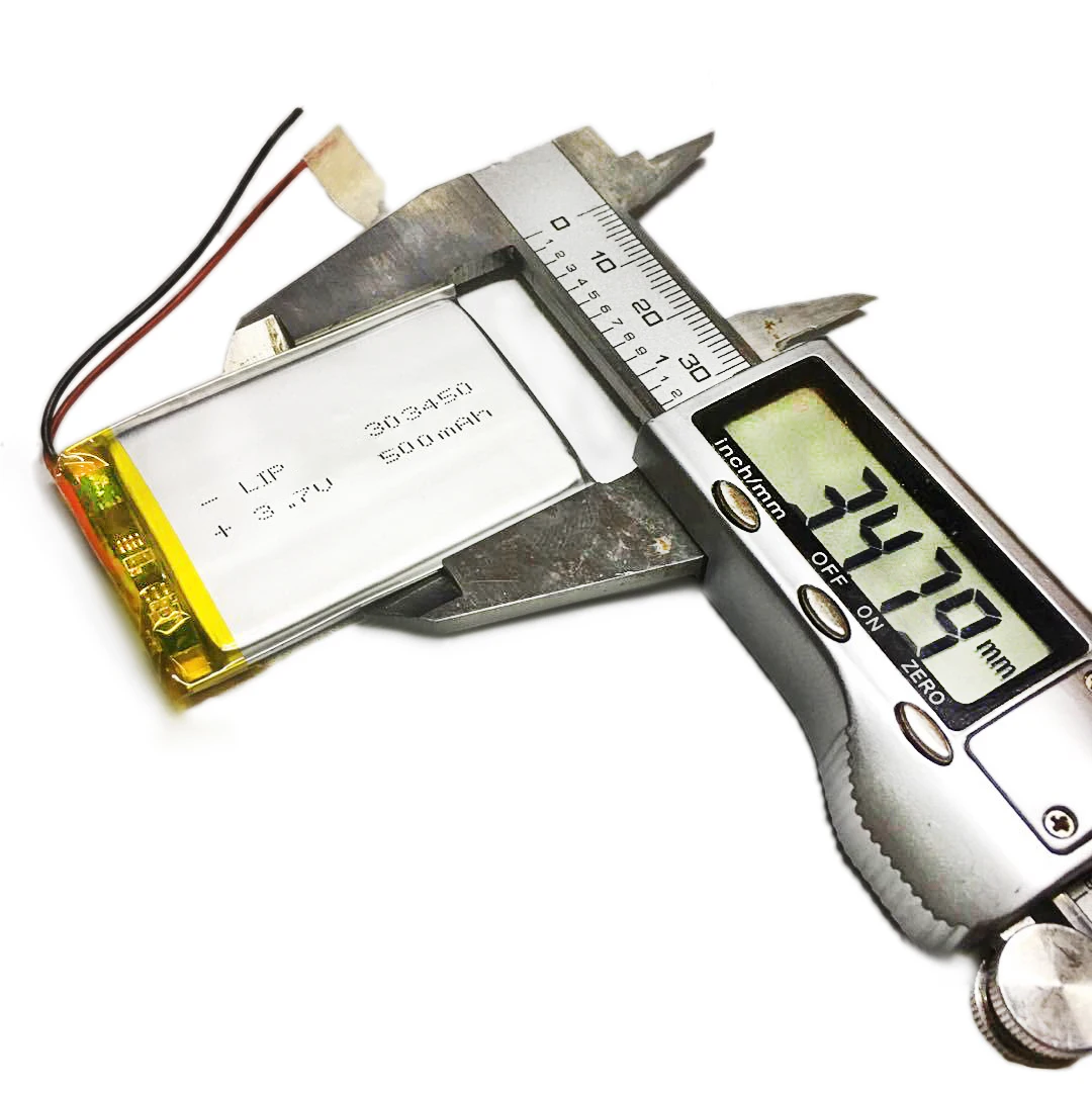 500mah Battery 3.7v 303450 1.85wh Rechargeable Lipo Battery Lithium ...
