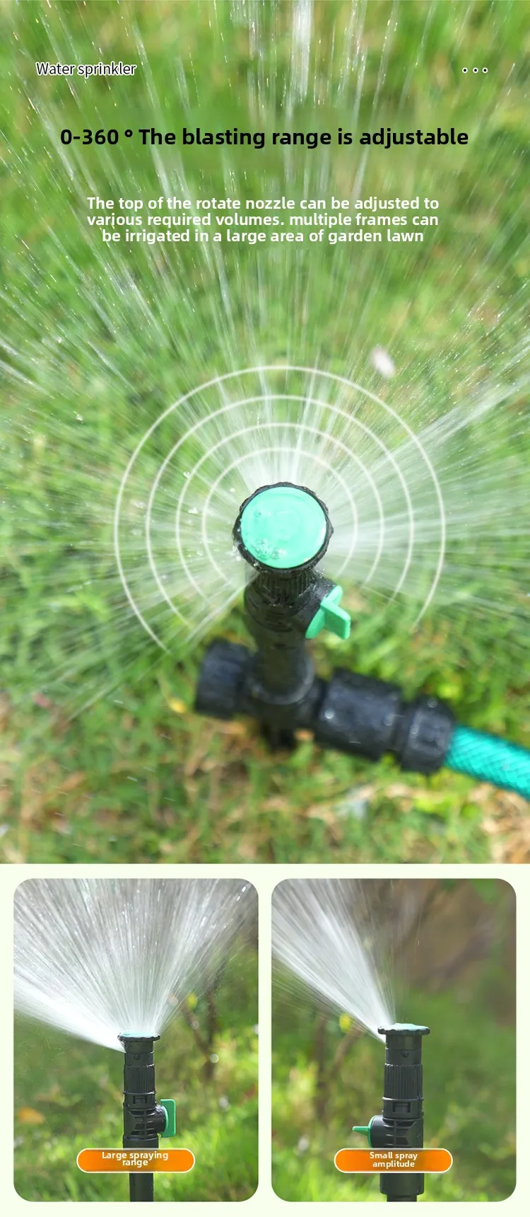 ULTRON 0-360° Full Circle Spray Extended Bracket Long Range Garden ...