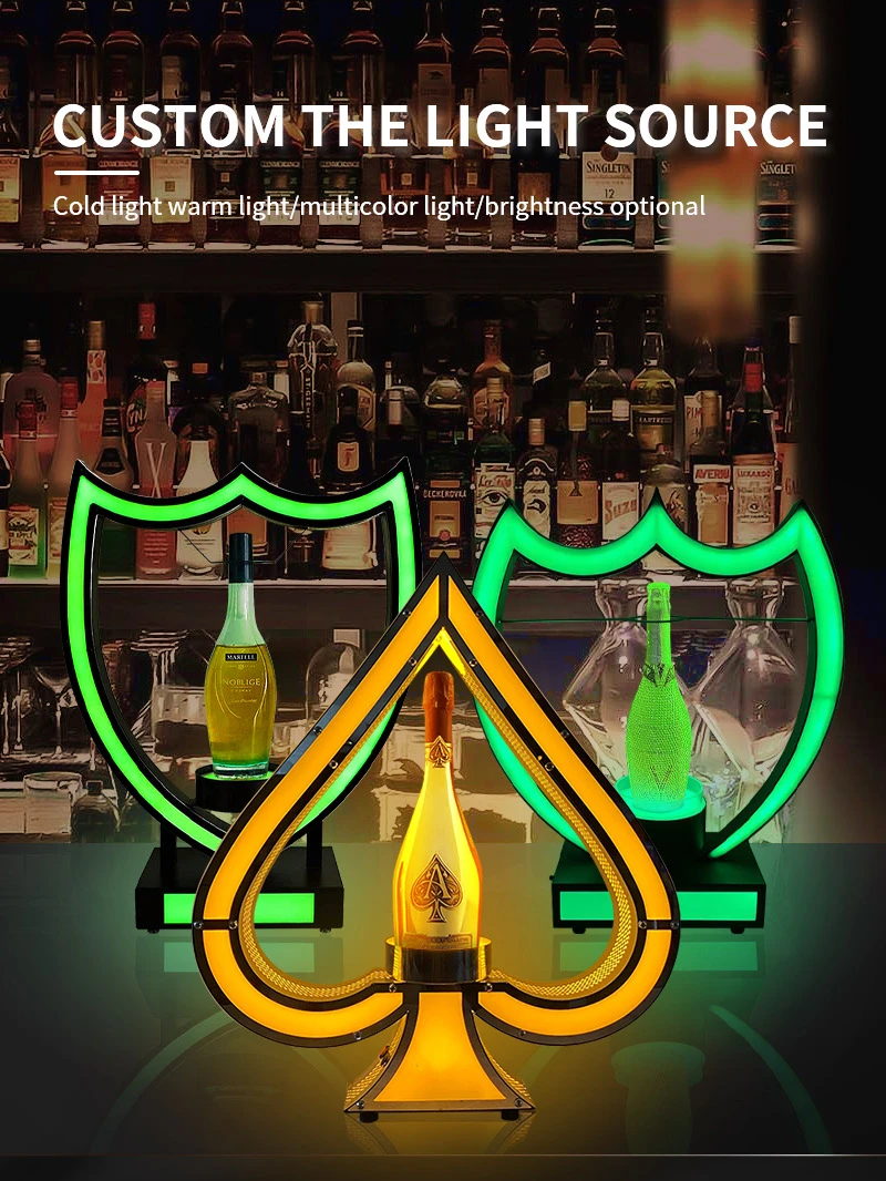 Acrylic Led Wine Bottle Display Stand Led Glorifier Bar Decoration Led ...