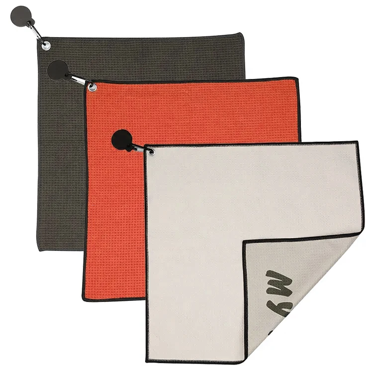 Hot-selling Customized Logo Microfiber Waffle Weave Magnetic Golf ...