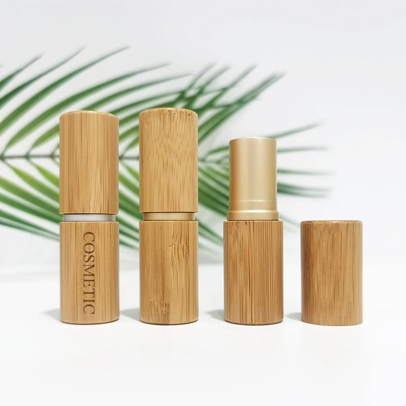 Luxury Empty Round Shaped 5g 5ml Natural Bamboo Lip Balm Container ...