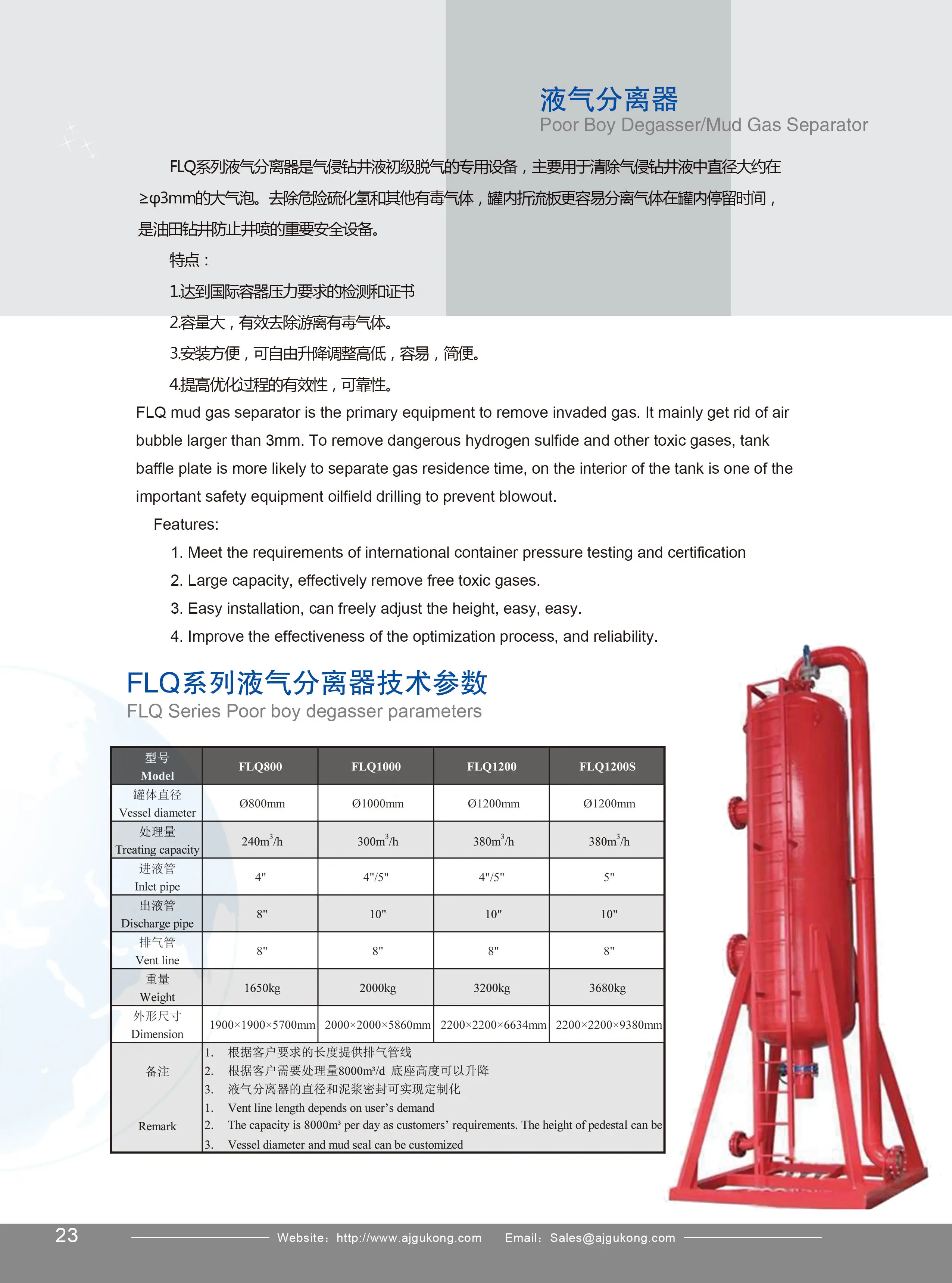 Poor Boy Degasser: Oilfield Equipment Mud Gas Separator