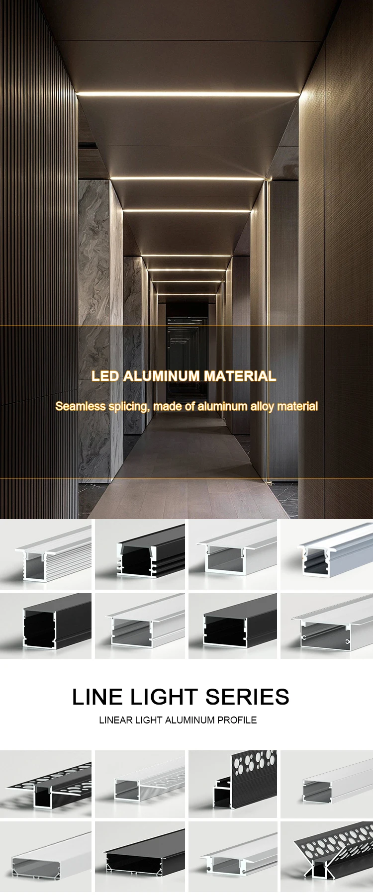 DGLUX U-Shaped Groove Exposed Shell Channel LED Strip Lighting