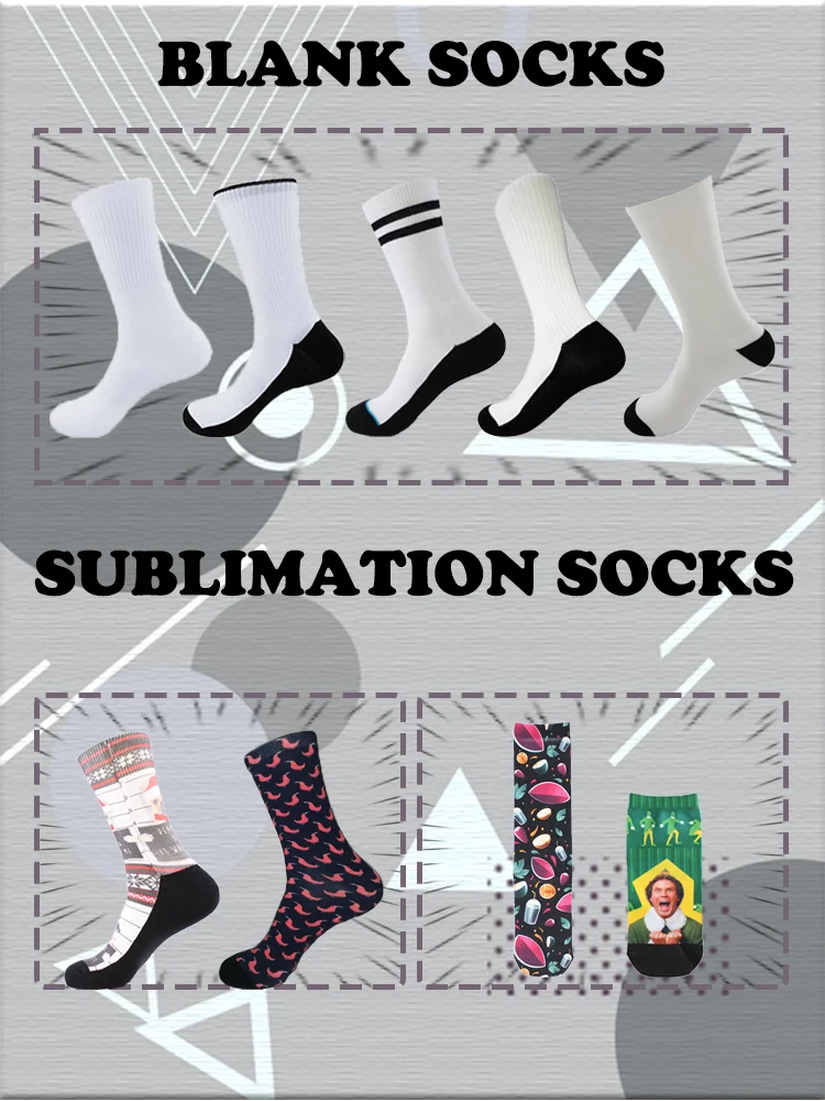 360 Degree Digital Printing Sporty Breathable Crew Socks with Custom ...