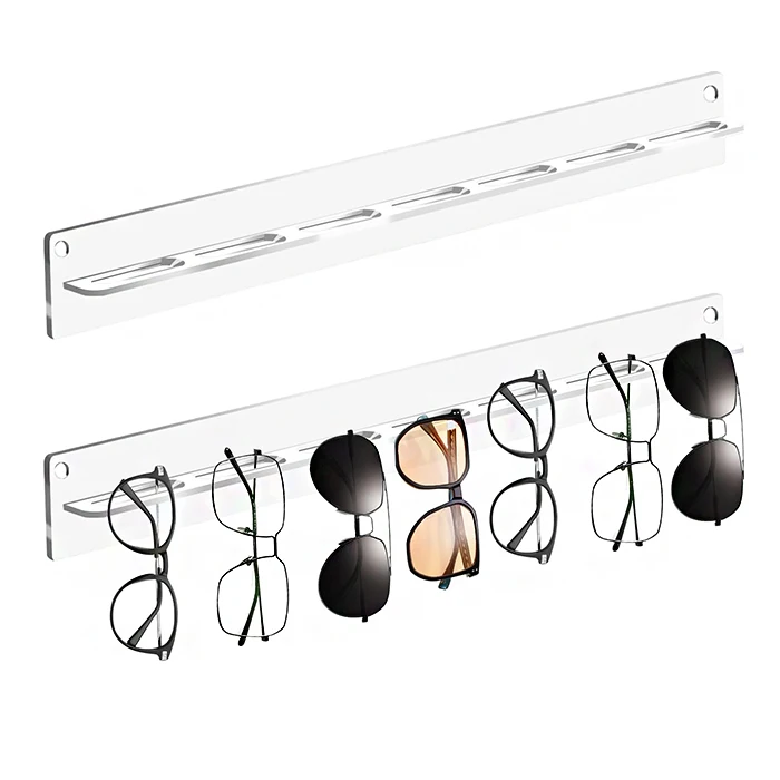 Wall Mounted Clear Acrylic Sunglasses Display Shelf Acrylic Eyewear ...