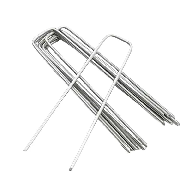 U Shaped Galvanized Garden Edging Pegs Landscape Staples Stakes Pins ...
