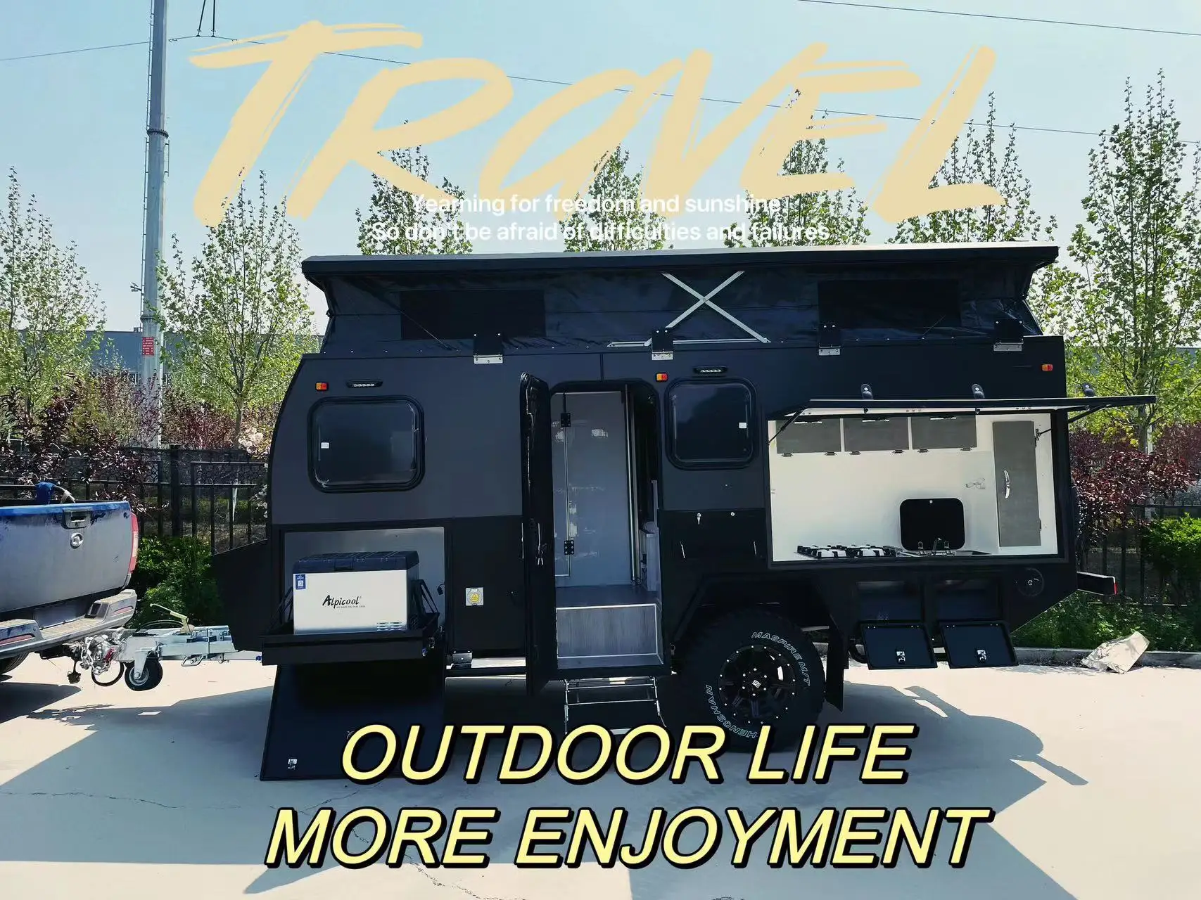 4x4 Chinese Travel Camper - 15Ft Off Road Hybrid Caravan with Stainless ...