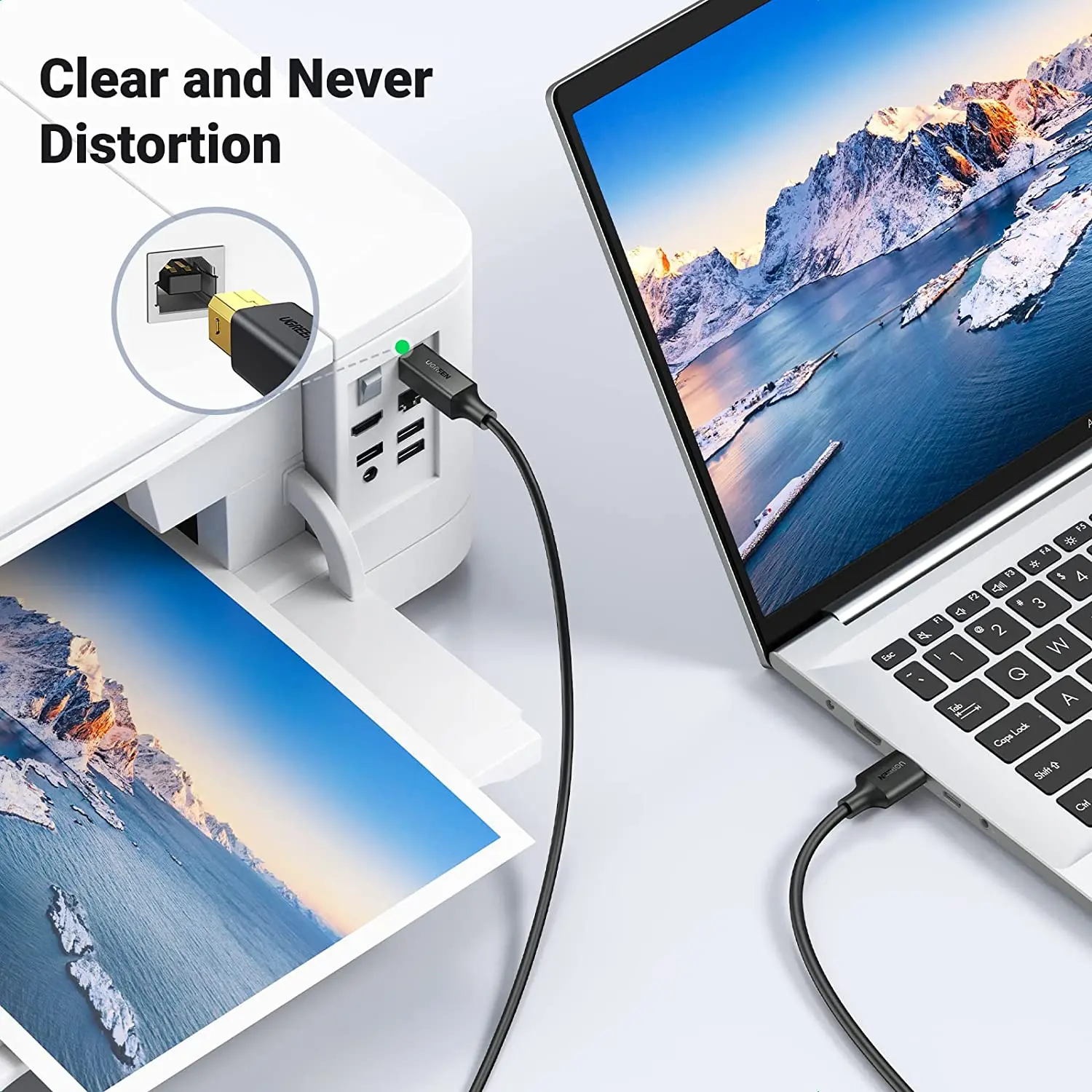 UGREEN High-Speed Printer Cables - Reliable Data Transfer